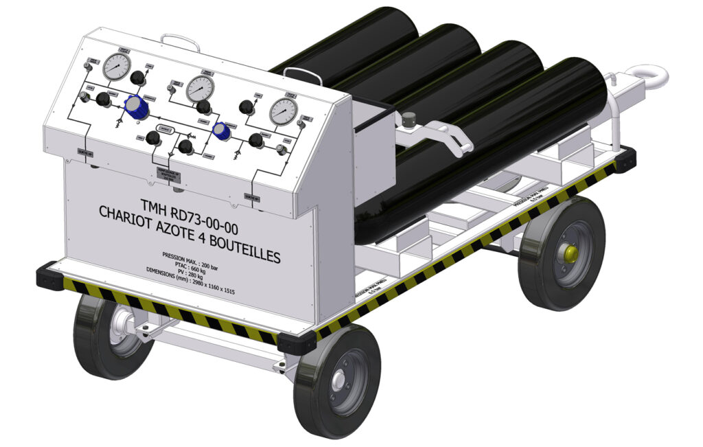 TMH RD73 - Four bottles nitrogen trolley - TECHMAN-HEAD